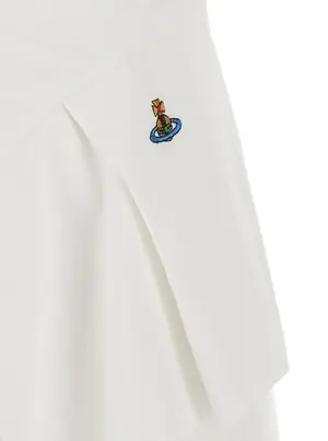 VIVIENNE WESTWOOD Square Neck Button-down Peplum Top - White