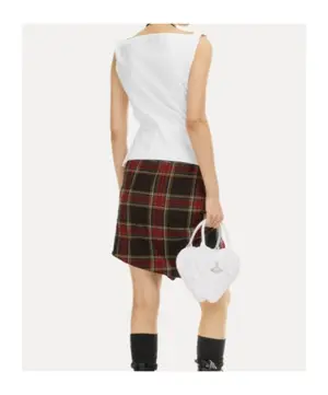 VIVIENNE WESTWOOD Square Neck Button-down Peplum Top - White
