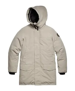 Canada Goose Hooded Logo-patch Coat - Limestone