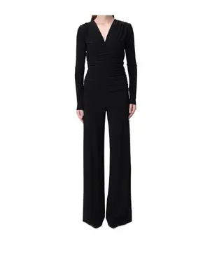 Norma Kamali V-neck Gathered Jumpsuit - Black
