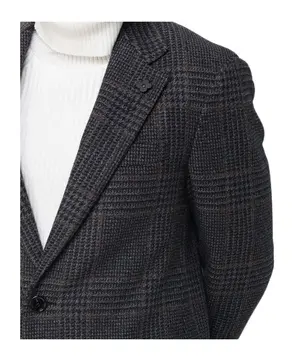 LARDINI Checked Wool Coat