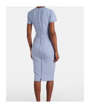 Victoria Beckham Short Sleeve Crew Neck Dress - Blue