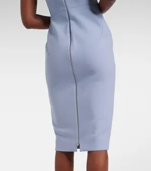 Victoria Beckham Short Sleeve Crew Neck Dress - Blue