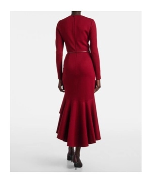 Elie Saab Belted Tie Midi Dress