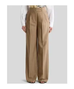 Etro Wool Jacquard Trousers With Striped Pattern