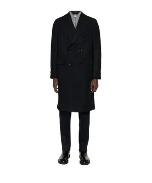 LARDINI Double Breasted Flower Detailed Coat