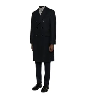 LARDINI Double Breasted Flower Detailed Coat