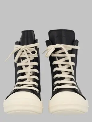 Rick Owens Lace Up Leather Sneakers