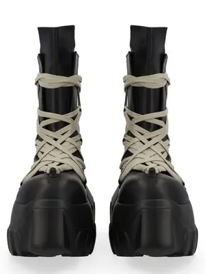 Rick Owens Leather Lace-up Boots With Chunky Platform Sole