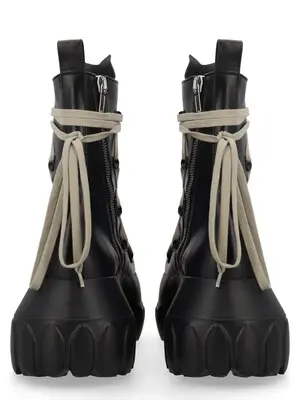 Rick Owens Leather Lace-up Boots With Chunky Platform Sole