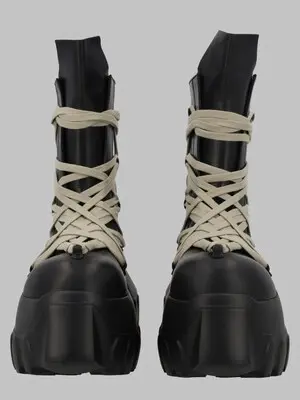 Rick Owens Leather Lace-up Boots With Chunky Platform Sole