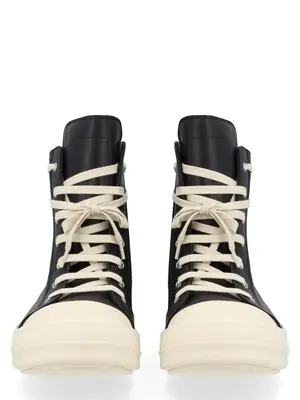 Rick Owens Leather High Top Sneakers
