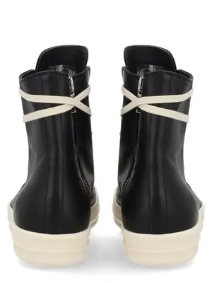 Rick Owens Leather High Top Sneakers
