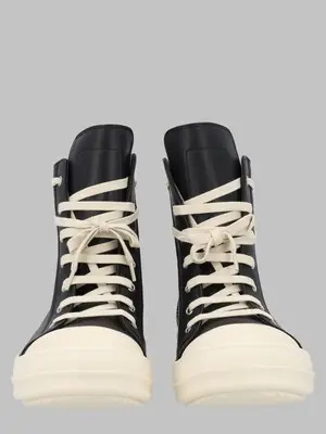 Rick Owens Leather High Top Sneakers