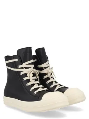 Rick Owens Leather High Top Sneakers