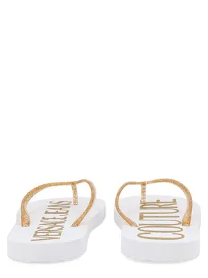 Versace Flip Flops With Logo Detailing