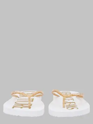 Versace Flip Flops With Logo Detailing