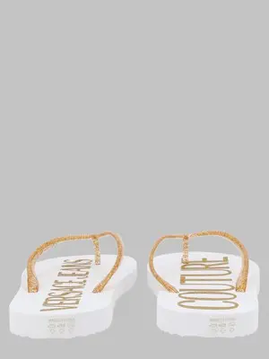 Versace Flip Flops With Logo Detailing