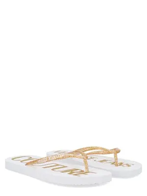 Versace Flip Flops With Logo Detailing
