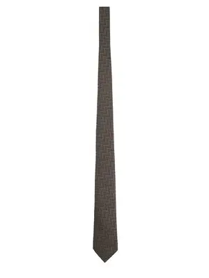 Giorgio Armani Cravatta In Seta Jacquard - Brown