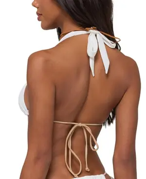 EDIKTED Milani Bead Triangle Bikini Top