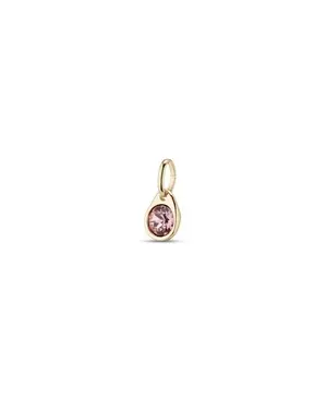 UNODE50 Plated Charm With Pink Crystal