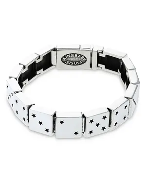 KING BABY STUDIO Sterling High Roller Club Dice Motif Link Bracelet - Silver
