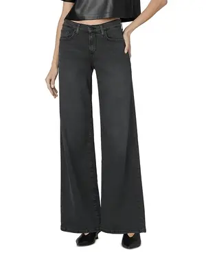 Joe's Jeans The Lou Lou Low Rise Wide Leg Jeans - Black Cat