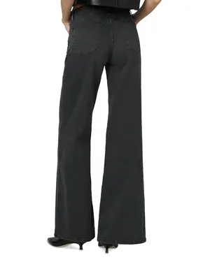 Joe's Jeans The Lou Lou Low Rise Wide Leg Jeans - Black Cat