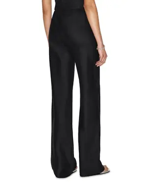 REFORMATION Gale Linen Mid Rise Pants - Black