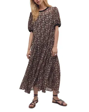 Free People Courtside Crush Floral Print Maxi Dress - Black Combo
