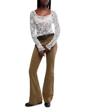 Free People Early Sunsets Layering Lace Top - Ivory