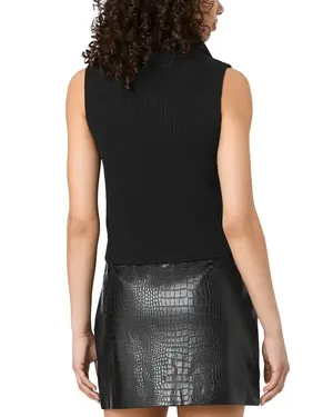 French Connection Marley Knit Half Zip Vest - Black