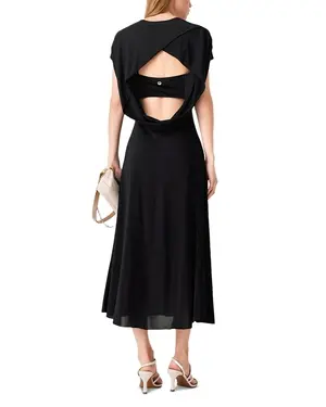 Maje Cowl Back Midi Dress