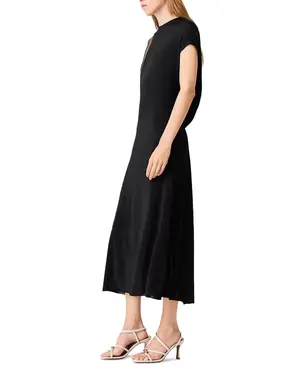 Maje Cowl Back Midi Dress