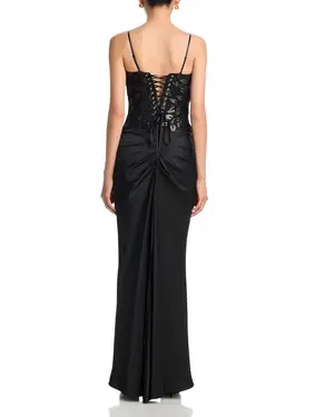 Aqua Long Corset Dress