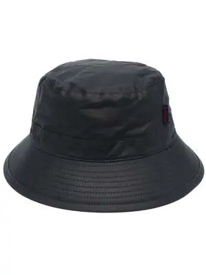 Barbour Cotton Embroidered Logo Bucket Hat - Navy