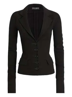 Dolce & Gabbana Narrow Fit Stretch Wool Jacket - Nero