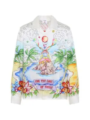 Casablanca Silk All-over Print Long Sleeves Button-up Shirt - Multicolor