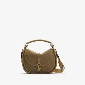 Burberry Suede Clip Messenger Crossbody Bag - Sweep
