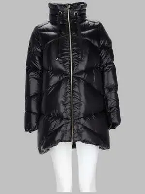 Herno Down Trench Coat With Fur Collar - Black