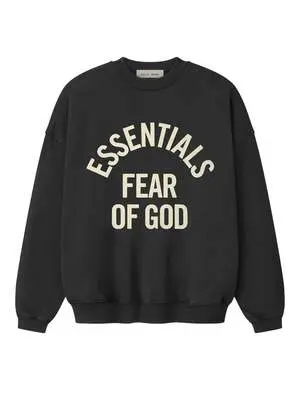 ESSENTIALS Crewneck Sweatshirt With Logo - Black