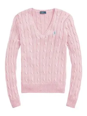 Ralph Lauren Cable Knit Crew Neck Sweater - Pink