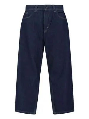Carhartt Work In Progress Loose-fit Cotton Trousers With Logo Patch