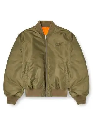 DIESEL® Reversible Zip-up Nylon Bomber Jacket - Blu