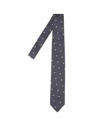 LARDINI Silk Tie Textured Finish - Grey