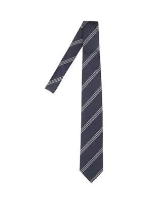 LARDINI 100% Silk Striped Neck Tie - Blue