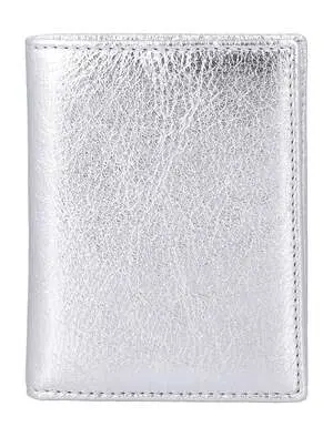 Comme Des Garçons Metallic Leather Card Holder Wallet - Argento