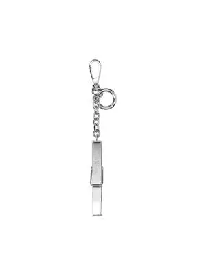 MAISON MARGIELA Ovine Leather Keychain With Hardware Detail - Silver