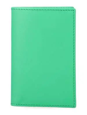 Comme Des Garçons Leather Bifold Wallet With Card Slots And Bill Compartment 10.5 Cm X 7 Cm - Verde